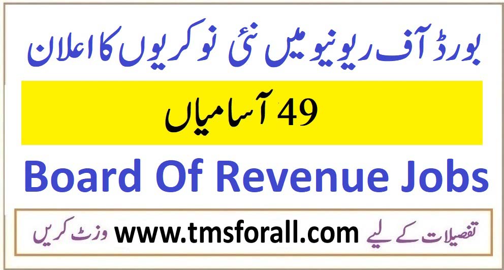 Board Of Revenue Punjab Jobs 2023-Apply Online