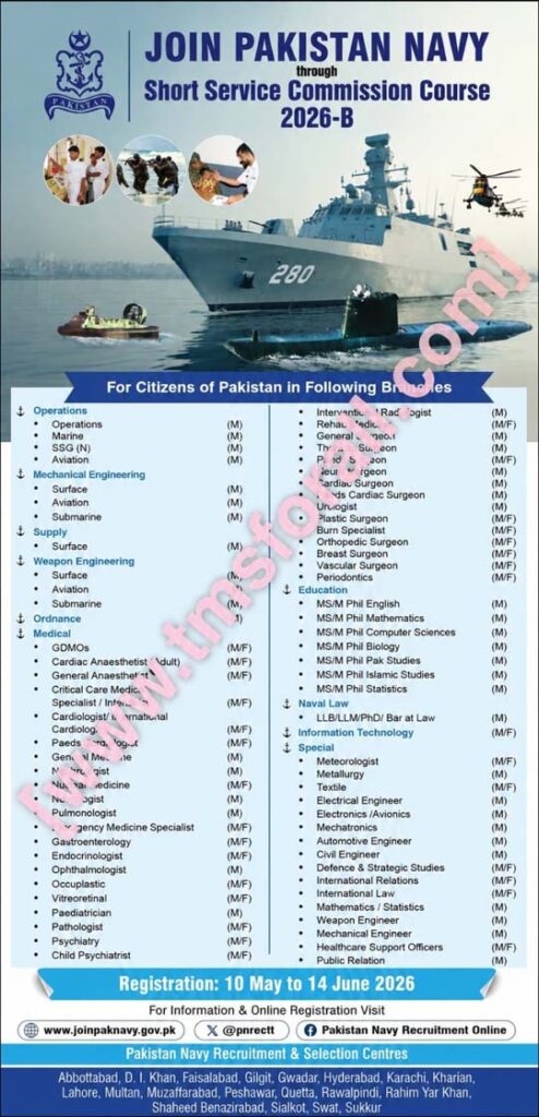 Join Pakistan Navy Through SSC Course 2026-B | Apply Online